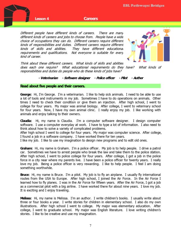 Adult ESL Lessons: Careers (Intermediate) - Stickyball ESL Lessons
