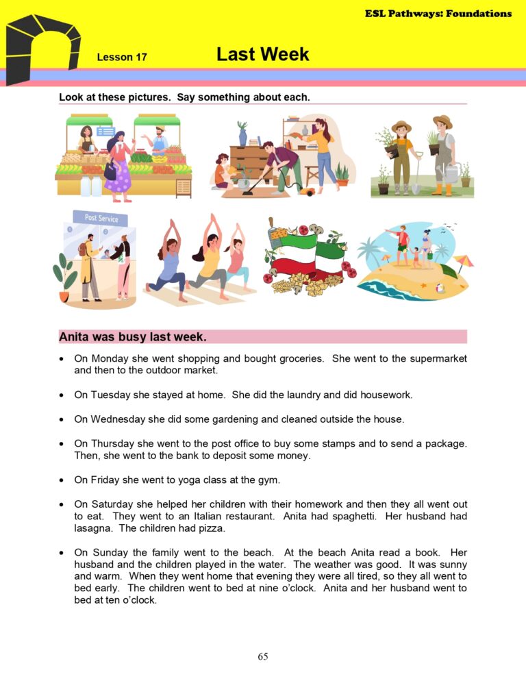 Adult ESL Lessons - Beginner - Stickyball ESL Lessons