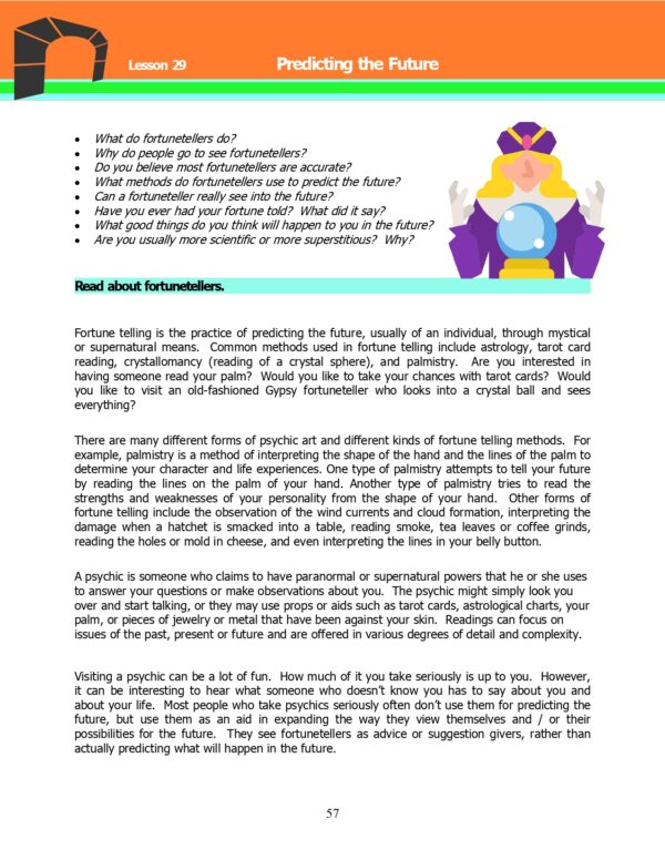 Adult ESL Lessons: Predicting the Future (Advanced) - Stickyball ESL ...