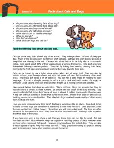 Adult ESL Lessons: Facts About Cats and Dogs (Advanced) - Stickyball ...