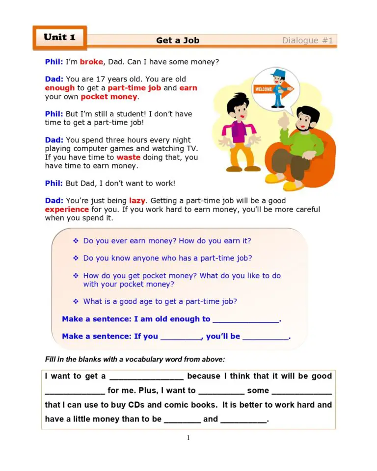 Esl Dialogues Get A Job High Intermediate Stickyball Esl Lessons