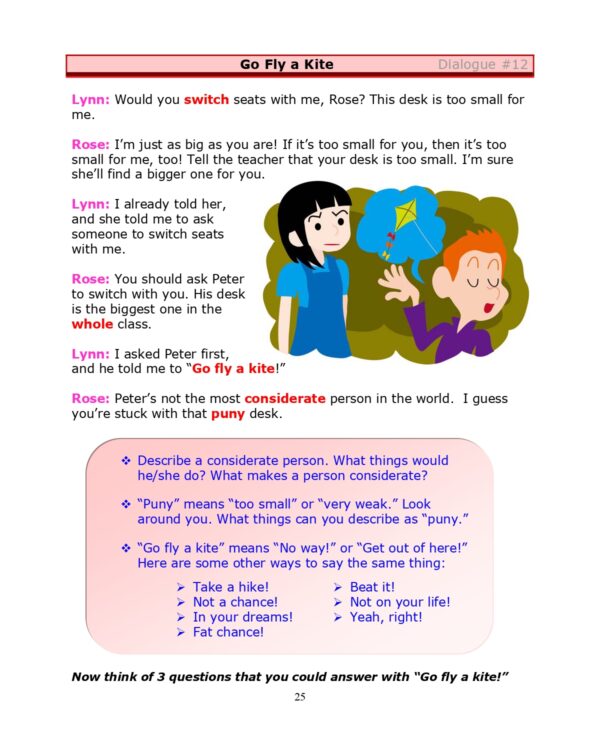 ESL Dialogues: Go Fly a Kite! (High-Intermediate) - Stickyball ESL Lessons