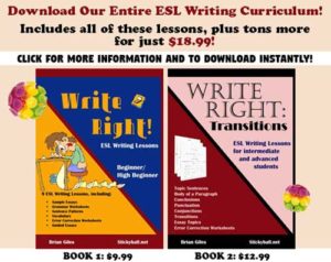 Free ESL Writing Units Excerpted from "Write Right" - Stickyball ESL ...