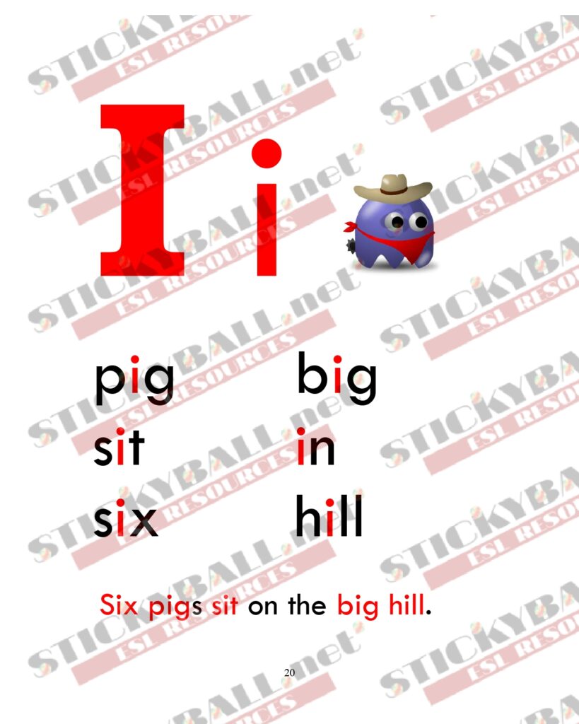 Phonics Monster: Book 1 (The Alphabet) - Stickyball ESL Lessons