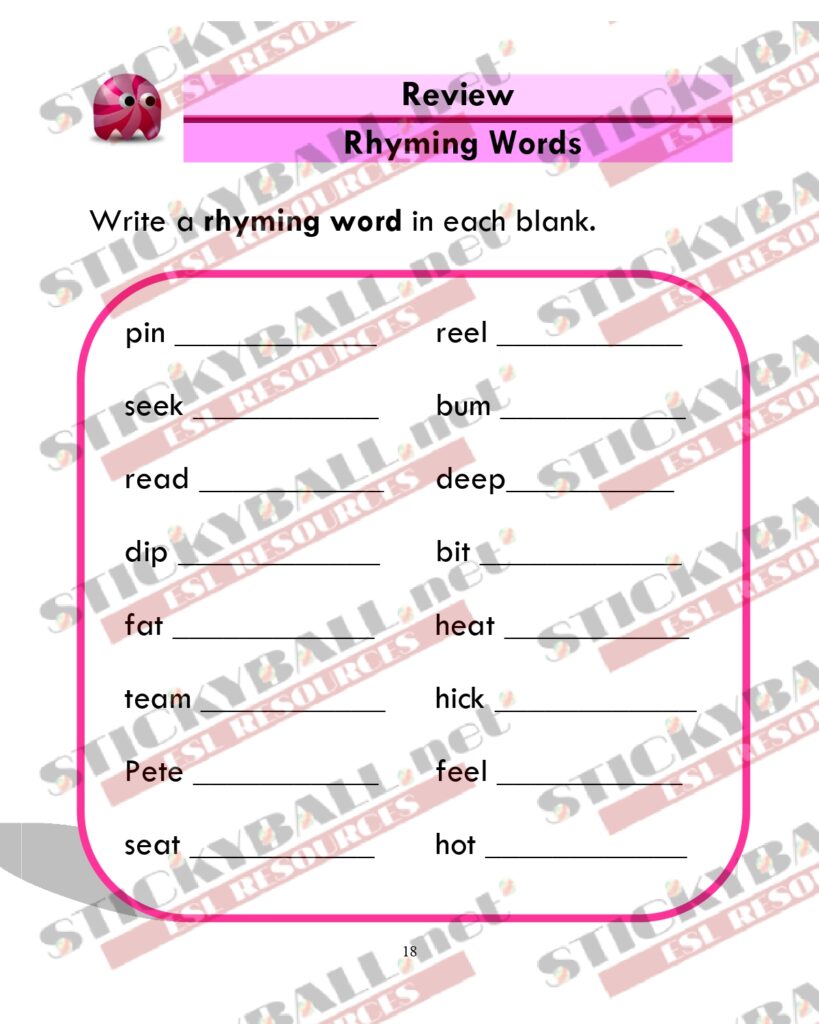 Phonics Monster: Book 3 (Long Vowels) - Stickyball ESL Lessons