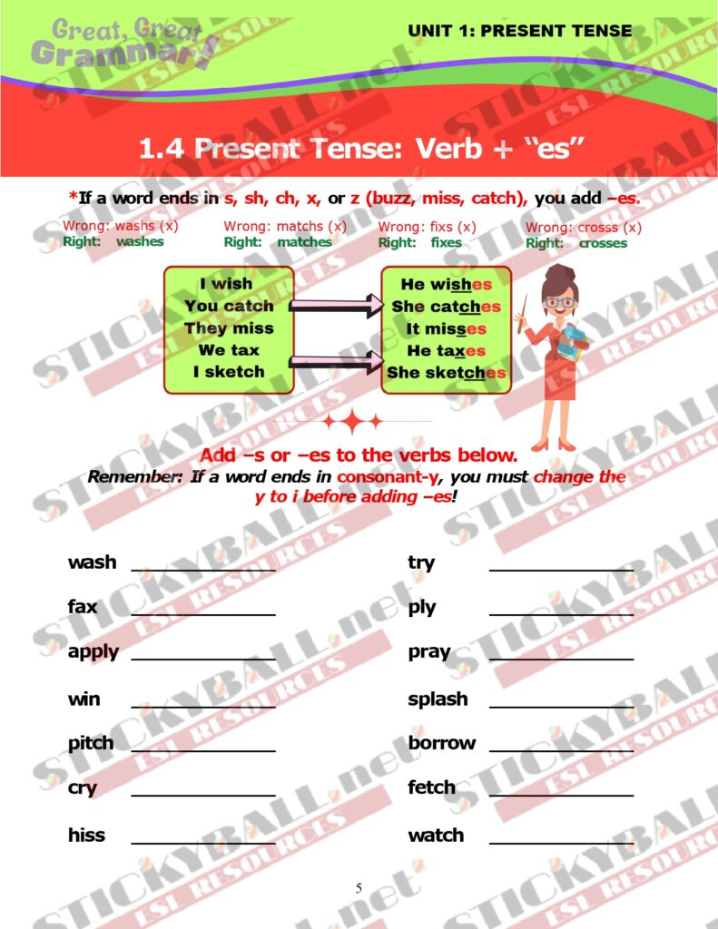 Great, Great Grammar! - Book 2: Tenses - Stickyball ESL Lessons