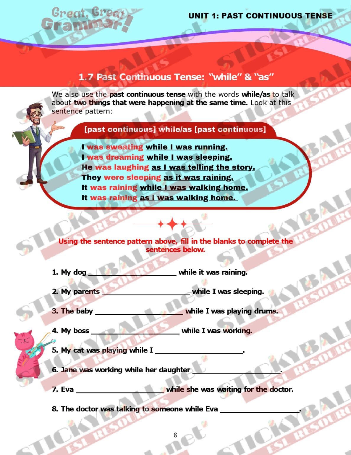 Great, Great Grammar! - Book 3: Tenses and More! - Stickyball ESL Lessons