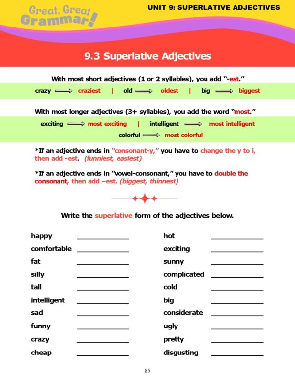 ESL Grammar - Parts of Speech - Stickyball ESL Lessons