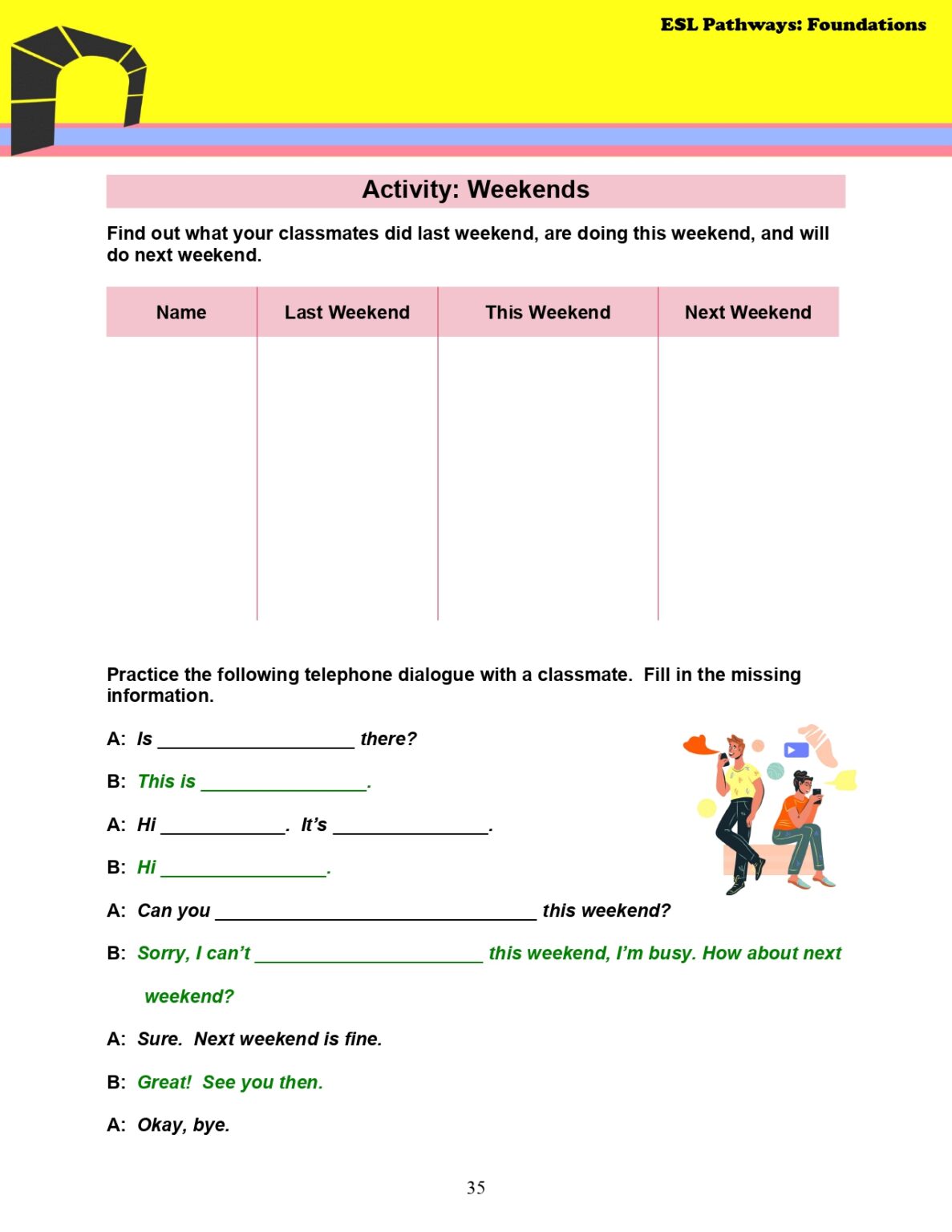 Adult ESL Lessons: Is Freddy There? (Beginner) - Stickyball ESL Lessons